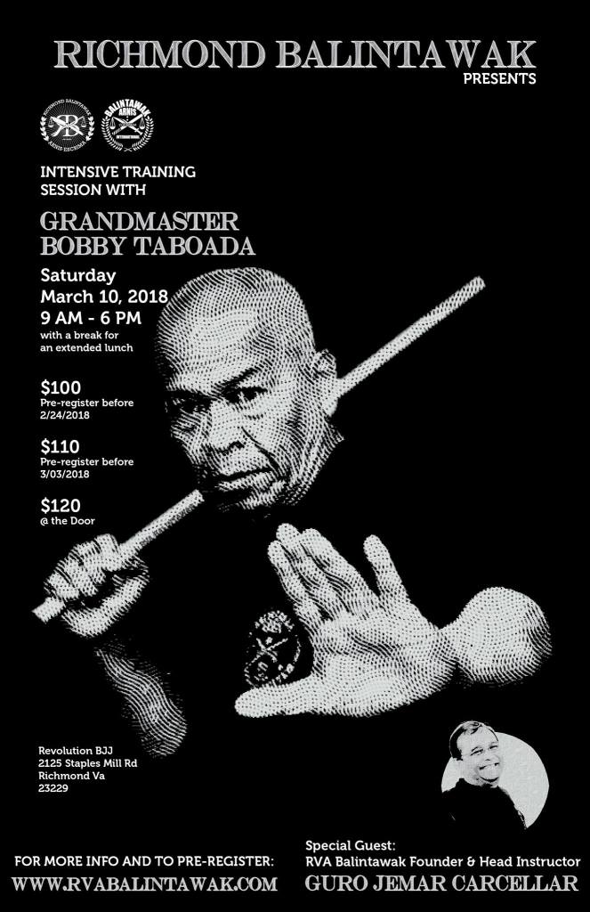 20180310 – Balintawak Seminar with GM Bobby Taboada in Richmond, VA ...